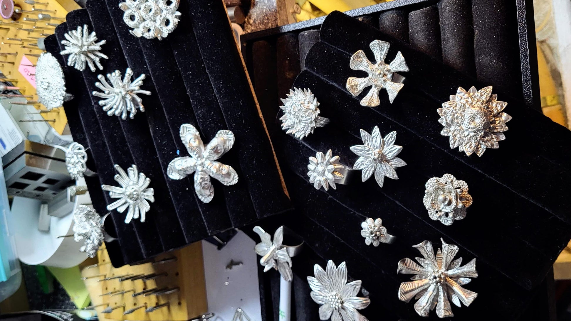 Silver Beehive Studio handcrafted silver and mycelium jewelry.